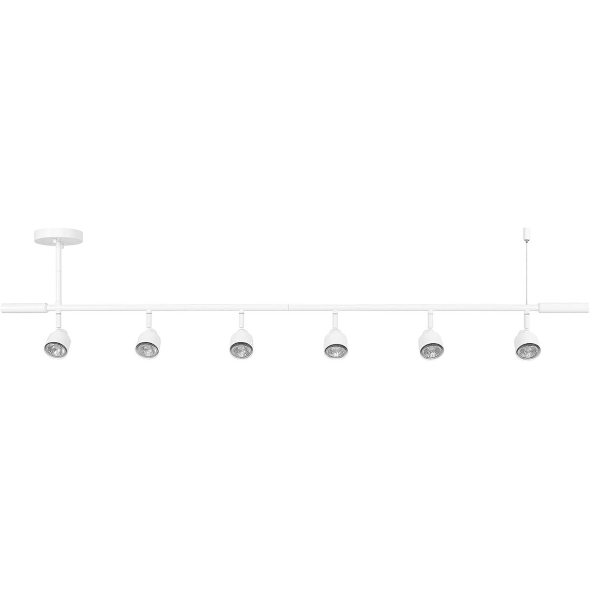 BONLOD 6-Light Complete Track Lighting Kit With Pivoting Track Heads Matte White Adjustable ...